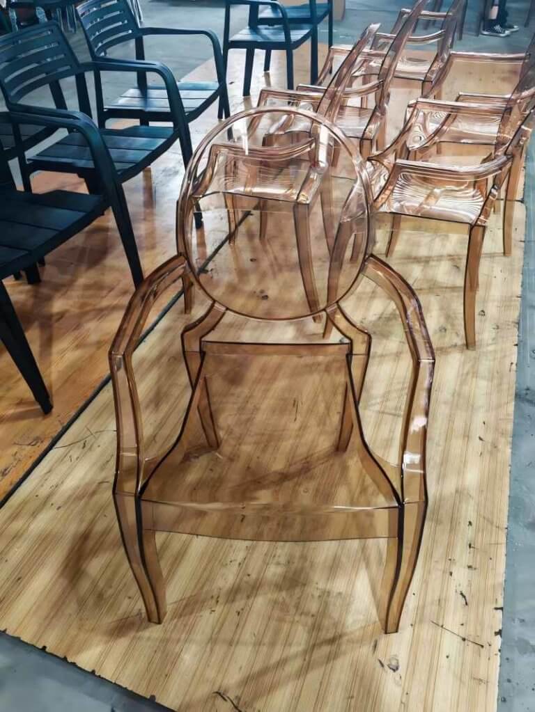 Durable Amber Ghost Chair | Acrylic Chairs Wholesale